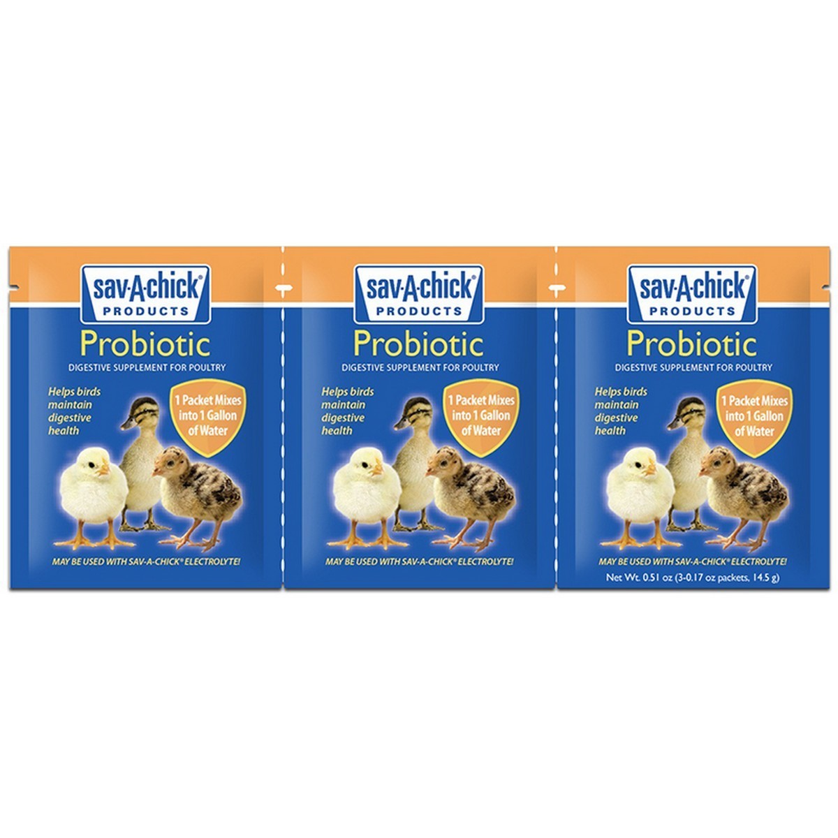 Sav-A-Chick Probiotic Digestive Supplement (Strip of 3) - 0.17 oz pack ...