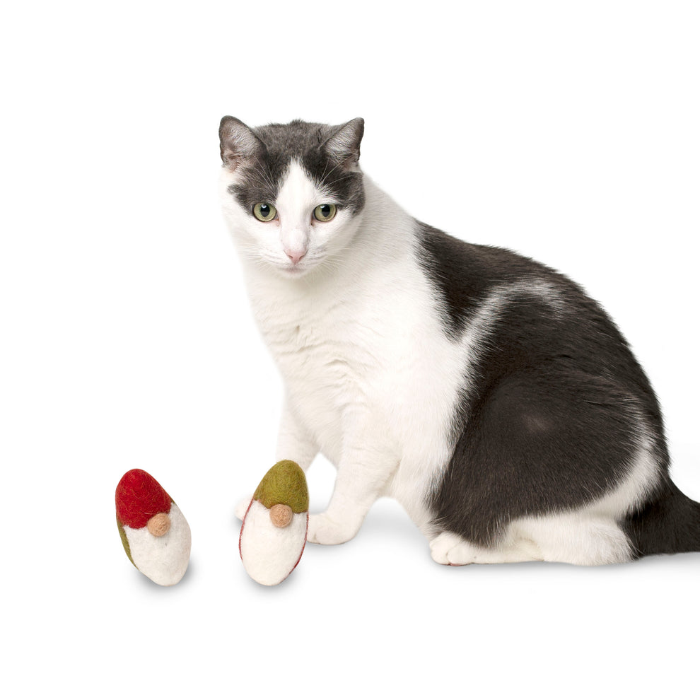 Midlee Felt Wool Gnome Christmas Cat Toy- Set of 2 – Midlee Designs