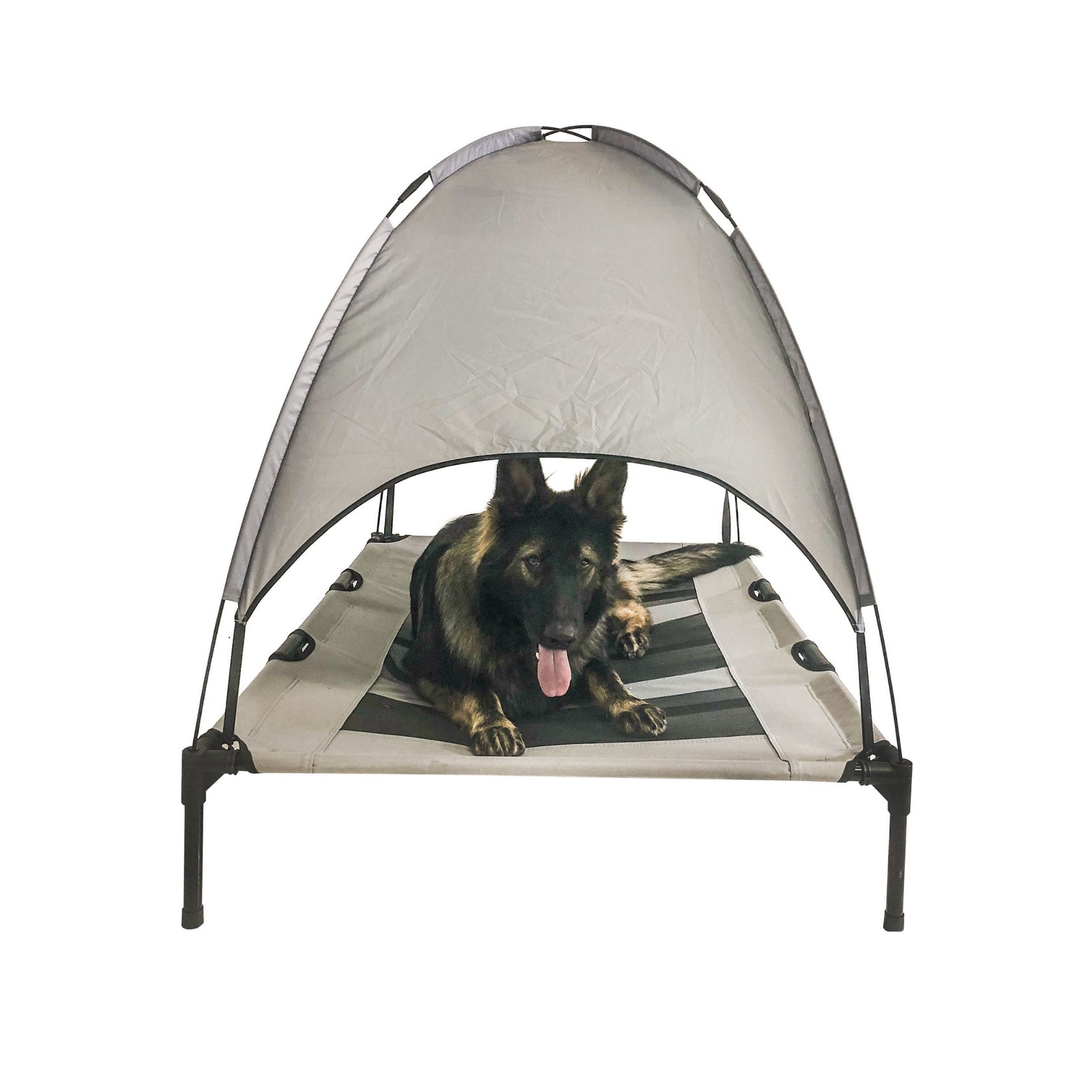 Midlee Grey Dog Cot with Canopy Elevated Pet Bed – Midlee Designs